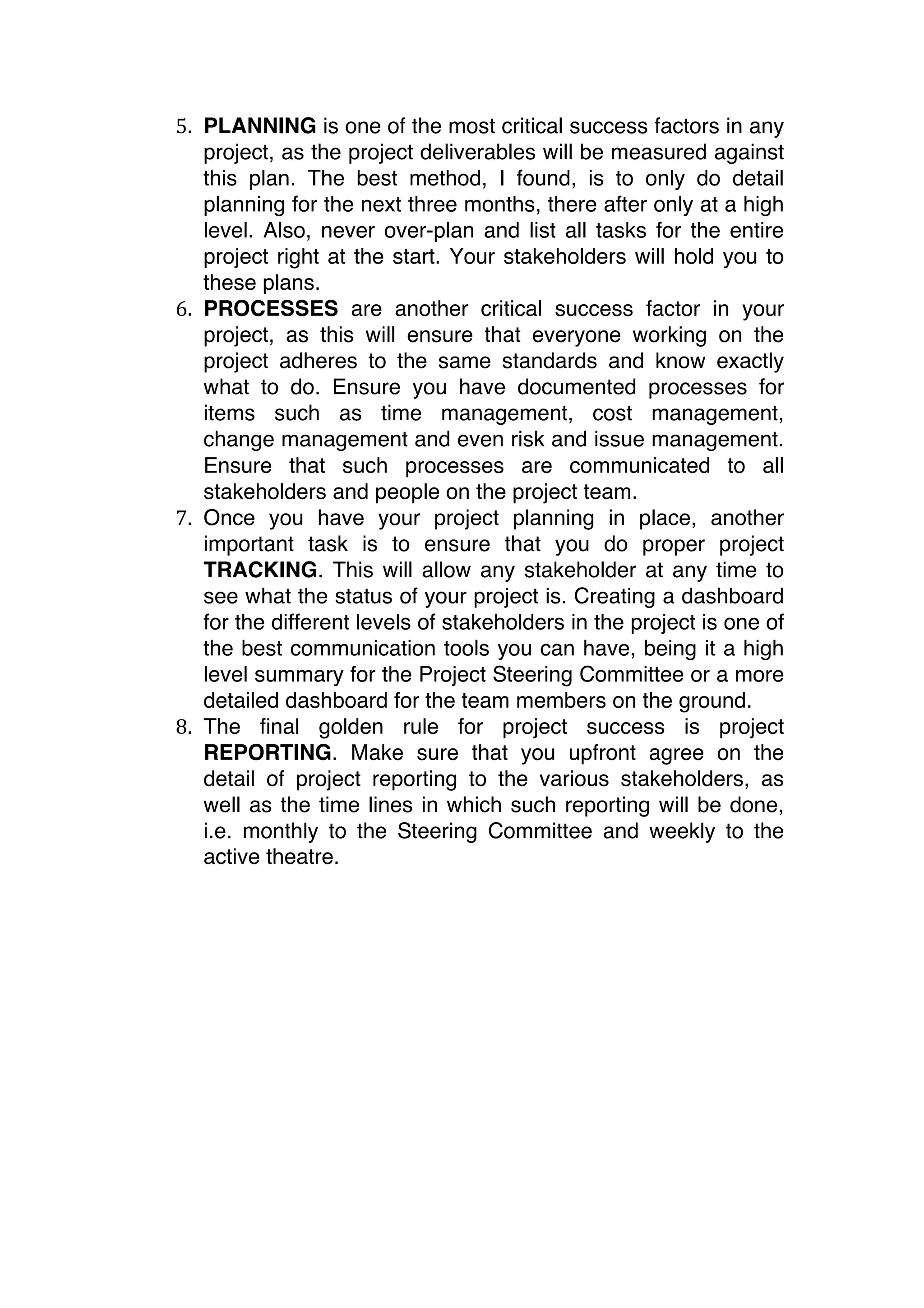 8 golden rules to starting a project | PDF