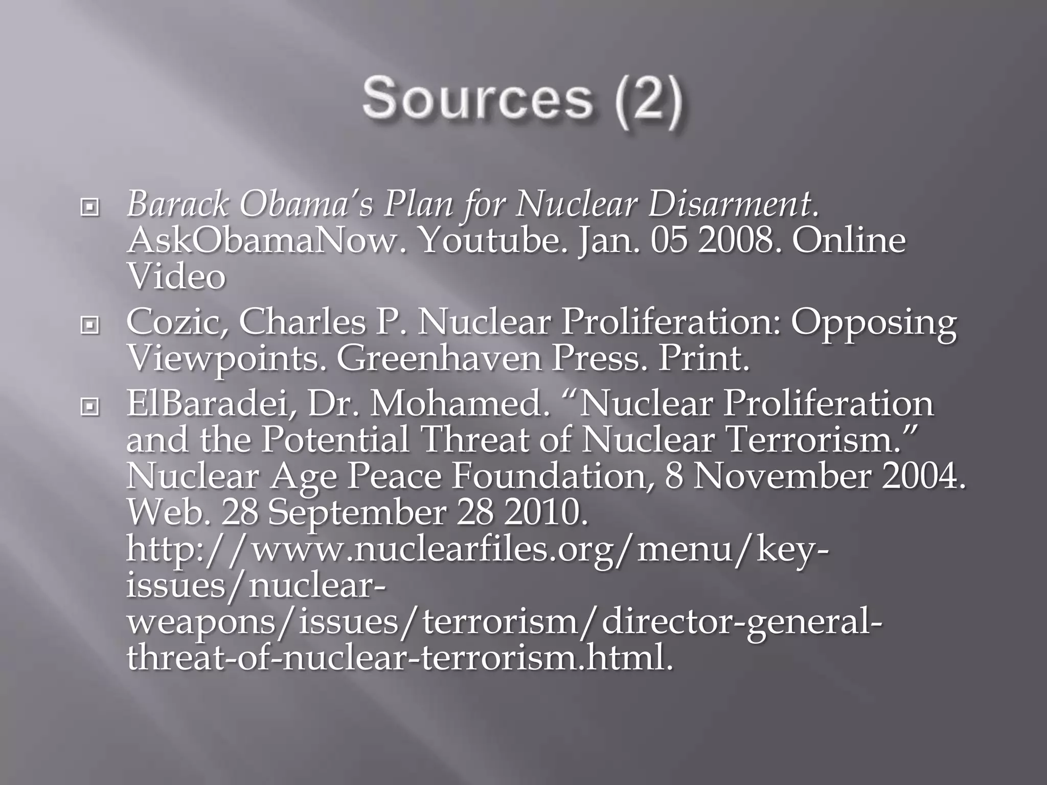 Nuclear Proliferation Project | PPTX