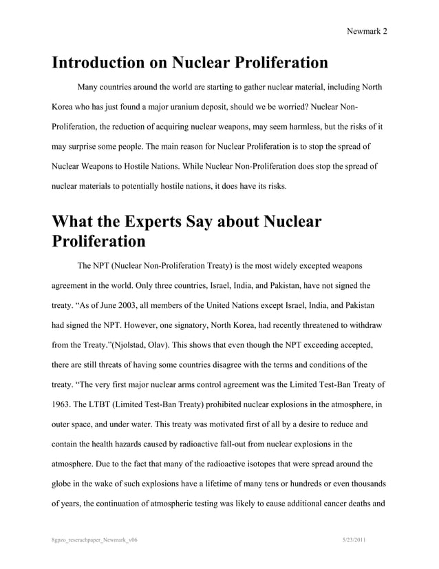 Detailed Nuclear Proliferation Presentation | PDF