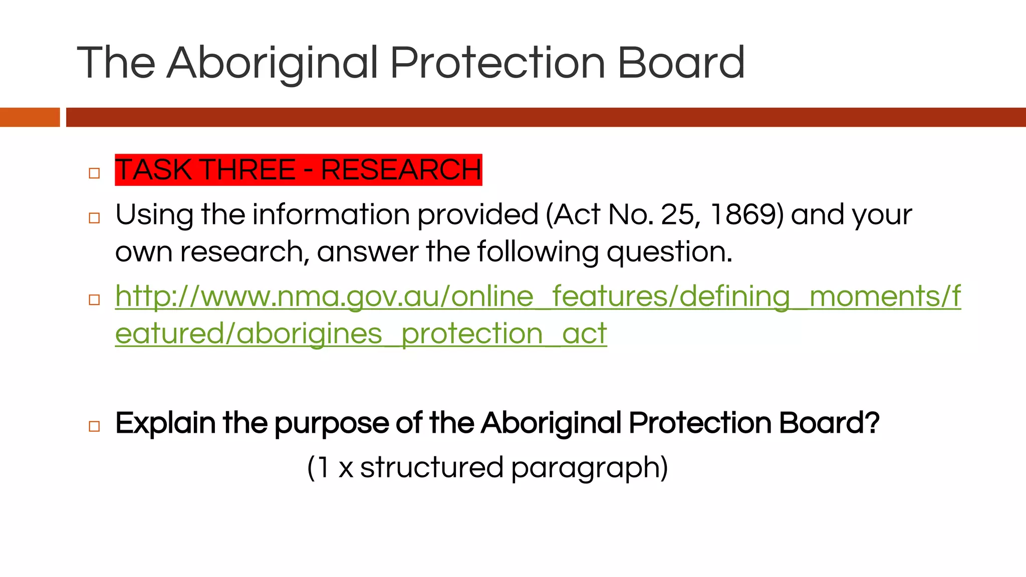 3.4 green aboriginal protection board - THOP | PPTX