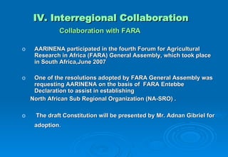 AARINENA Activity Report, Dr. I. Hamdan | PPT | Agriculture | Industries