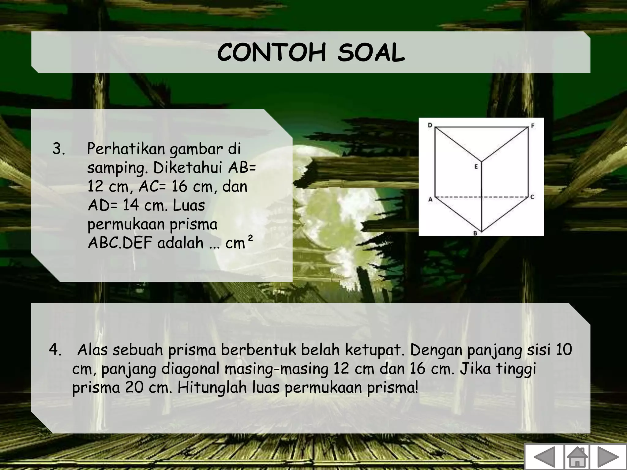 Matematika jaring jaring dan luas permukaan prisma | PPTX