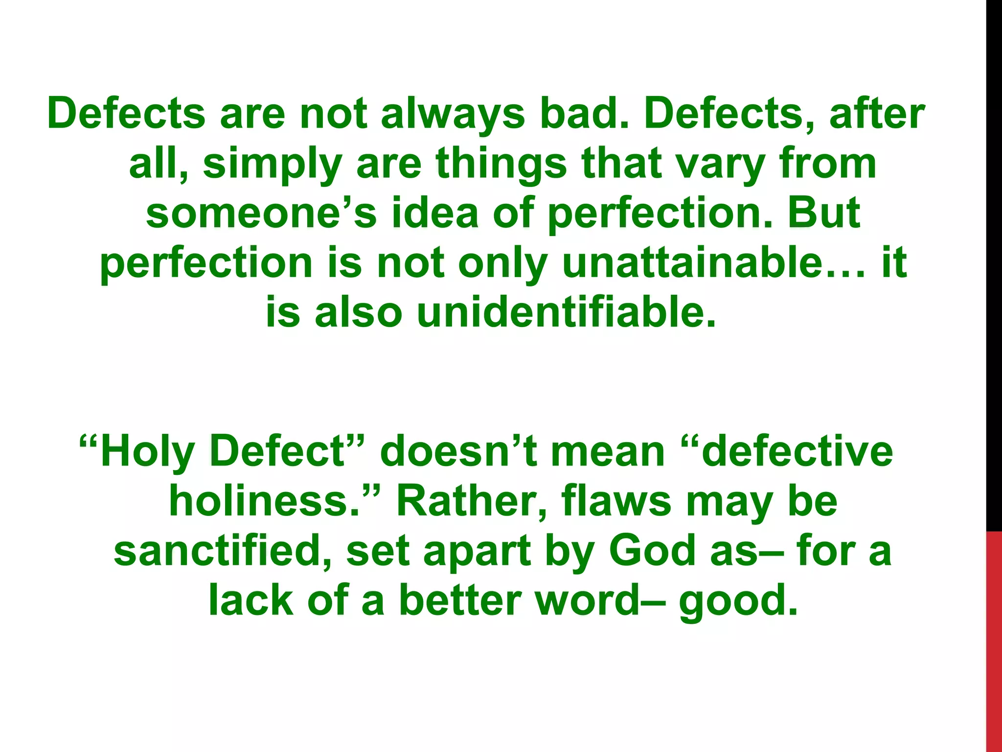 Images of "Holy Defect" Beautifully Broken | PPT