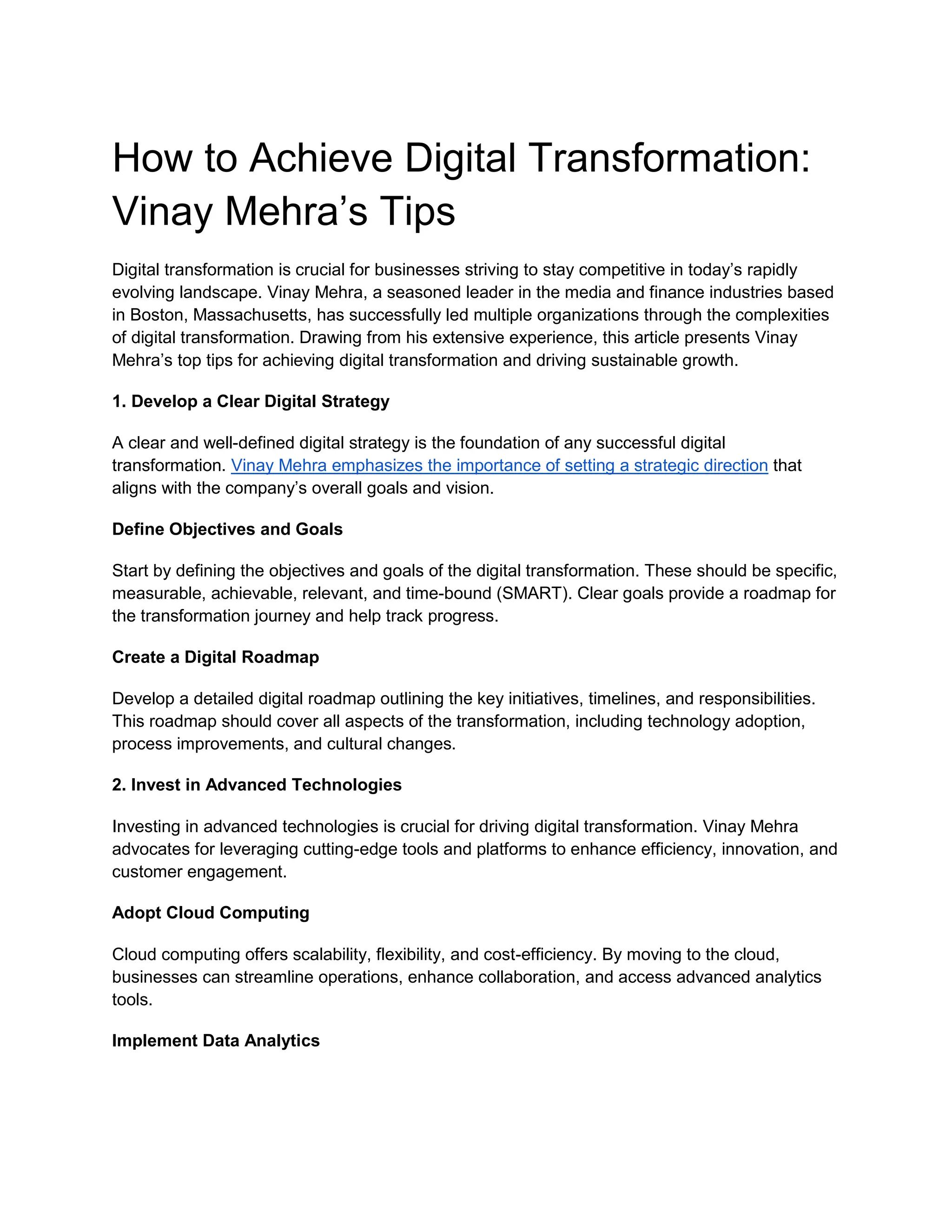 How to Achieve Digital Transformation_ Vinay Mehra’s Tips.docx