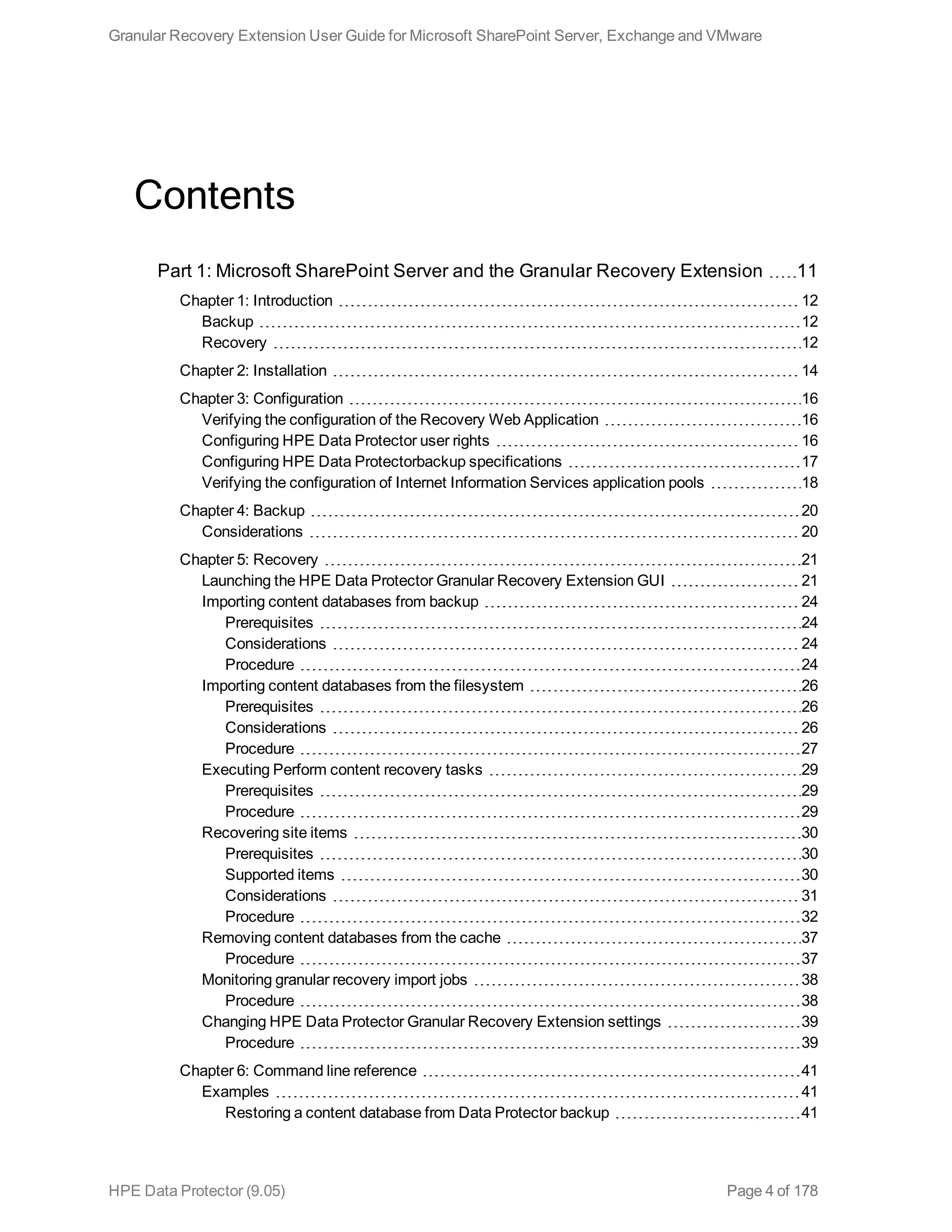 hpe manual data protector 9.07 granular extension guides | PDF