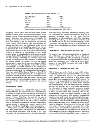 Road Traffic Accidents in Kuwait: Triangulation Method Study | PDF