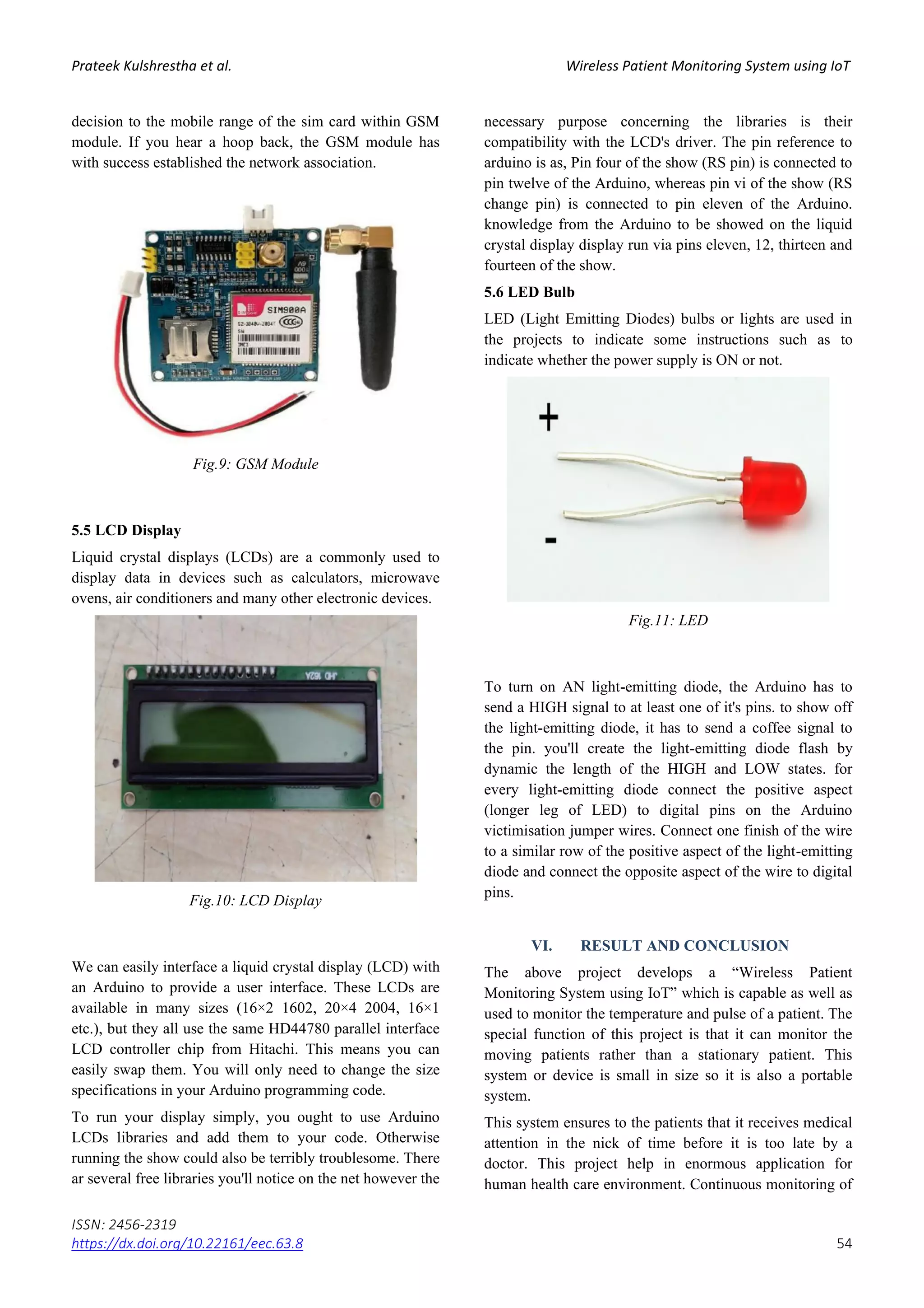 Wireless Patient Monitoring System using IoT | PDF