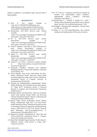 Wireless Patient Monitoring System using IoT | PDF