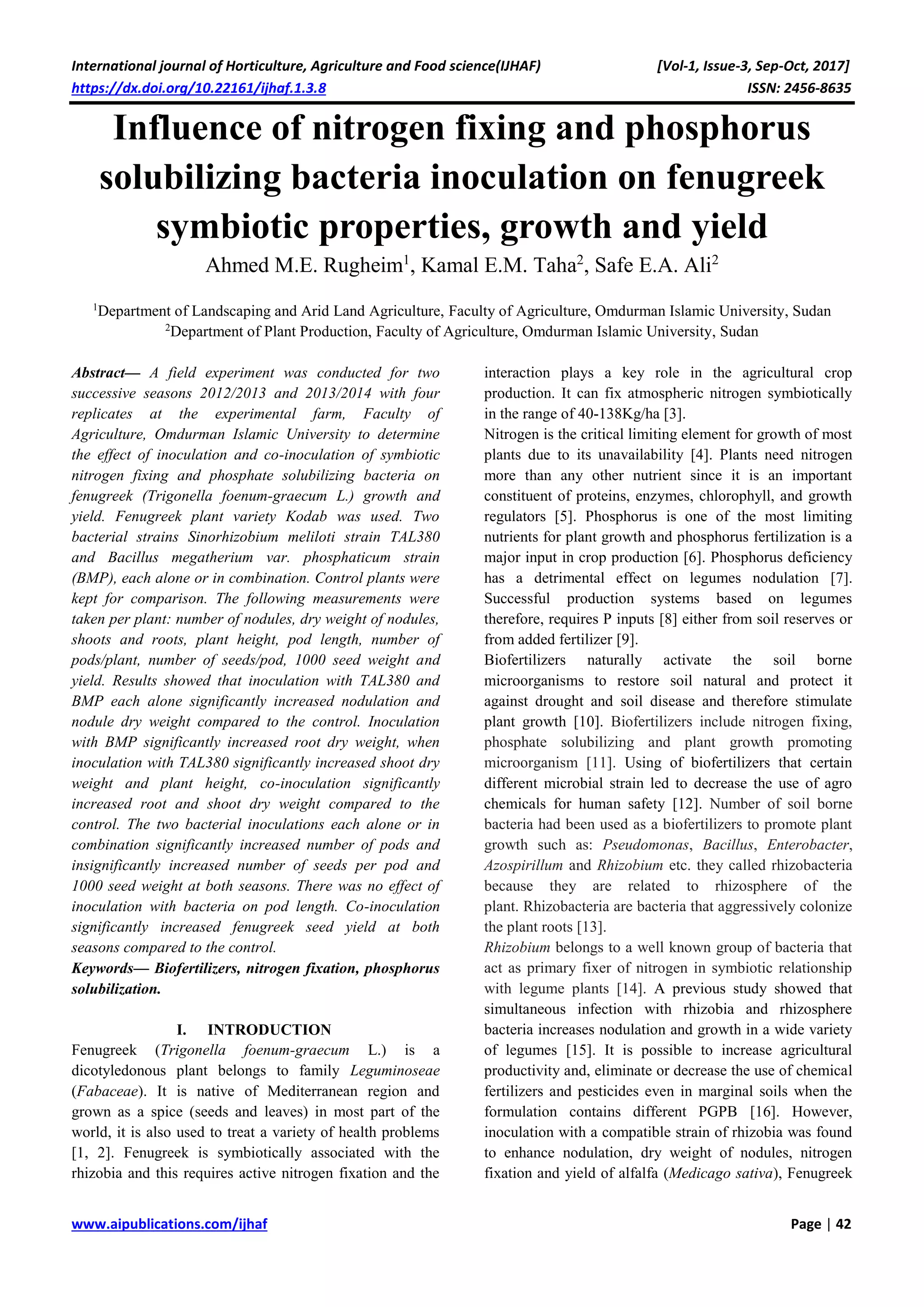 8 ijhaf oct-2017-10-influence of nitrogen fixing | PDF
