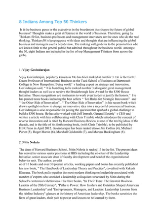 8 indians among top 50 thinkers | PDF