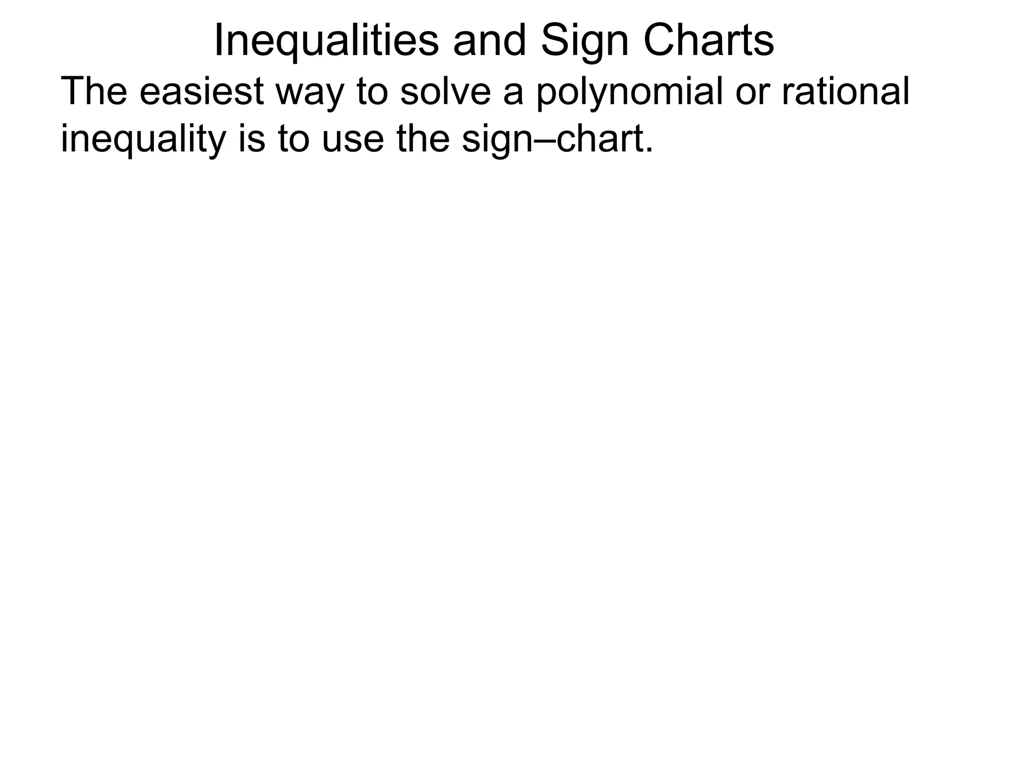 8 inequalities and sign charts x | PPTX | Physics | Science