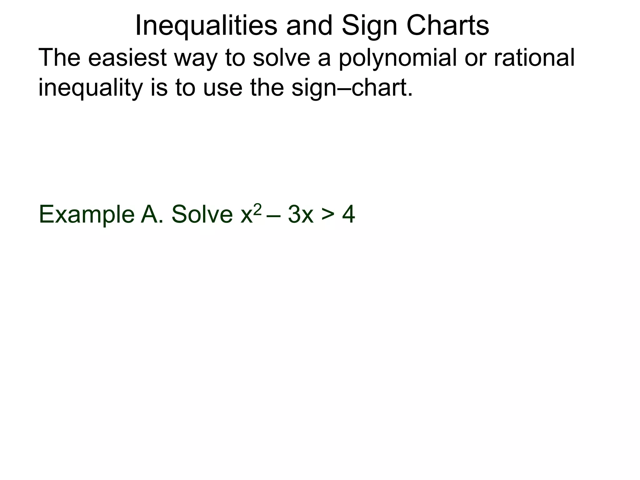 8 inequalities and sign charts x | PPTX | Physics | Science