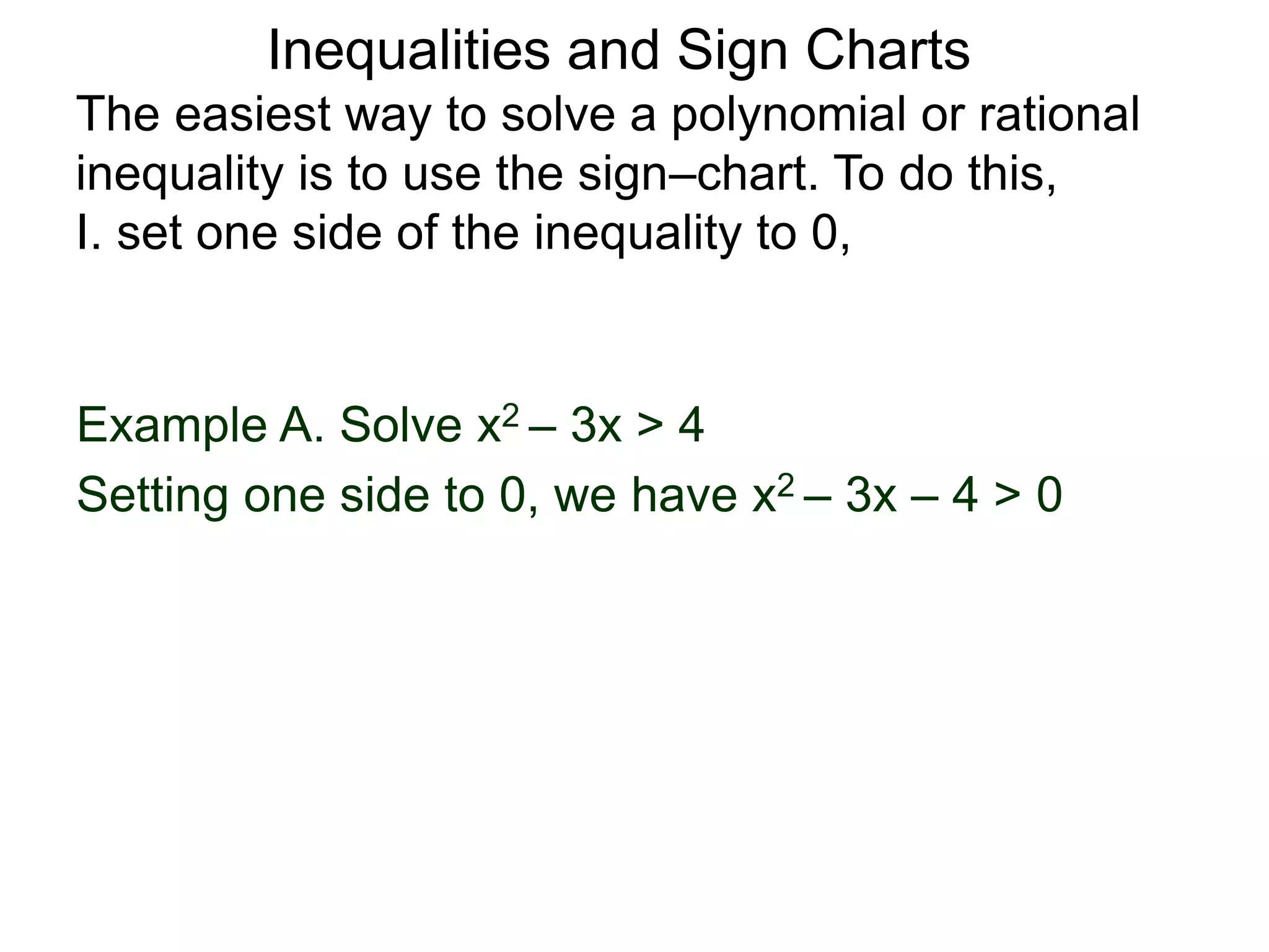 8 inequalities and sign charts x | PPTX | Physics | Science