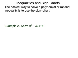 8 inequalities and sign charts x | PPTX | Physics | Science