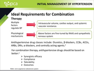 8 INITIAL MANAGEMENT OF HYPERTENSION COMBINATION THERAPY IS POTENTIALLY ...