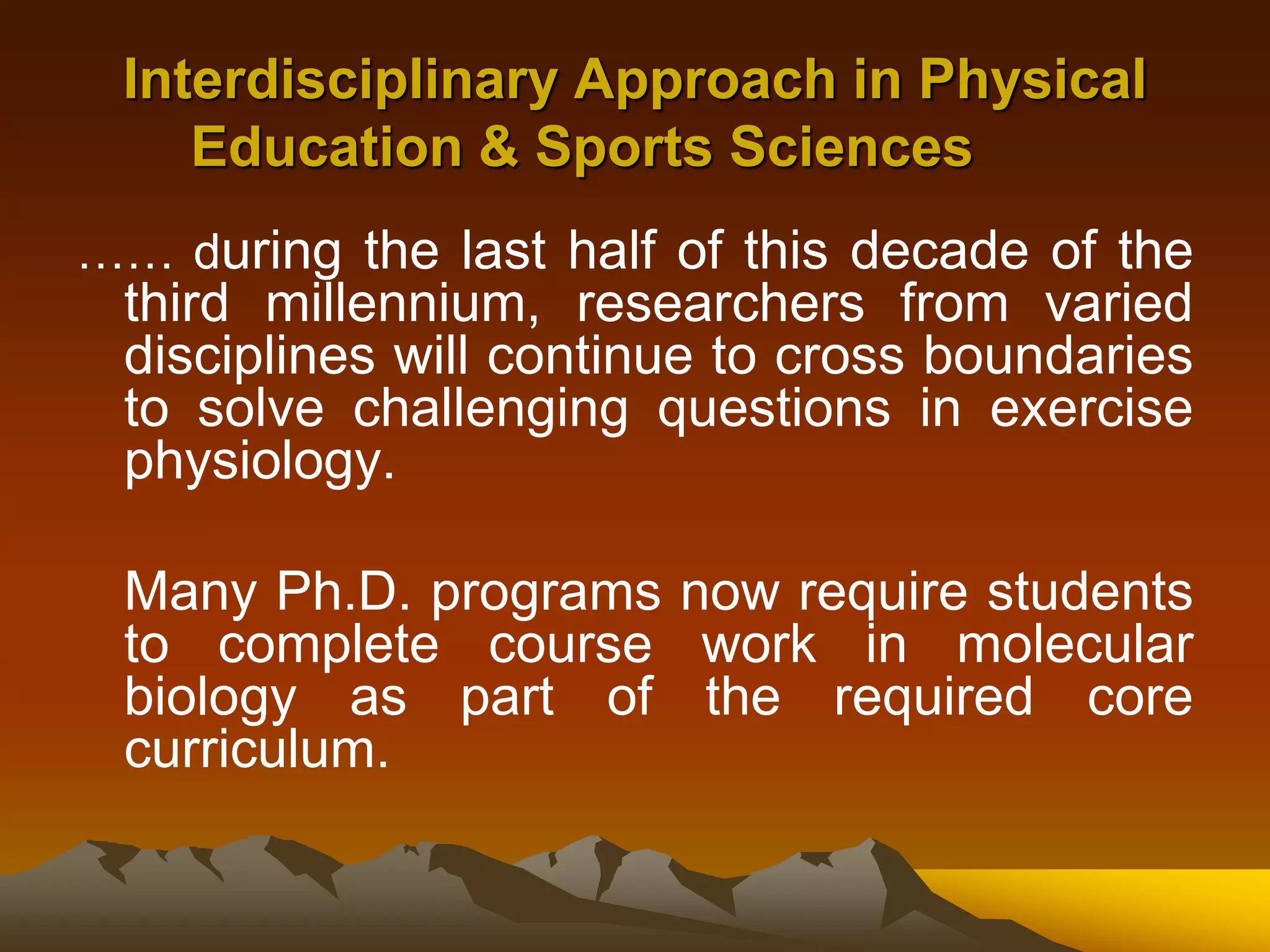 Interdisciplinary Courses in Physical Education & Sports Sciences | PPTX