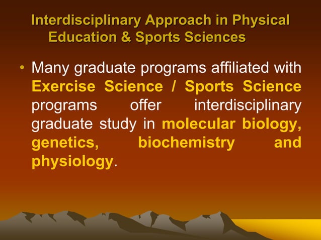 Interdisciplinary Courses in Physical Education & Sports Sciences | PPTX