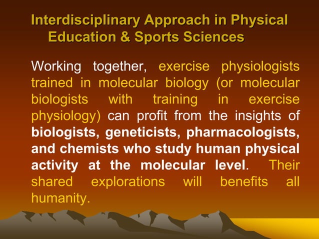 Interdisciplinary Courses in Physical Education & Sports Sciences | PPTX