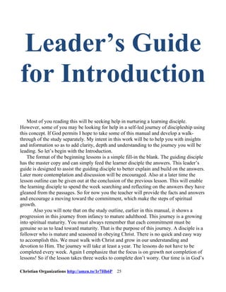 Leader’s Guide for Introduction | PDF