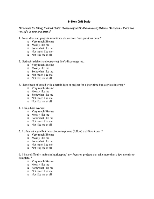 8 item grit scale | PDF