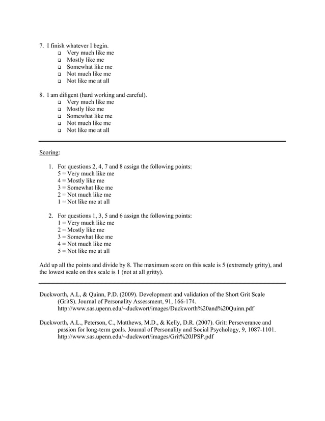 8 item grit scale | PDF