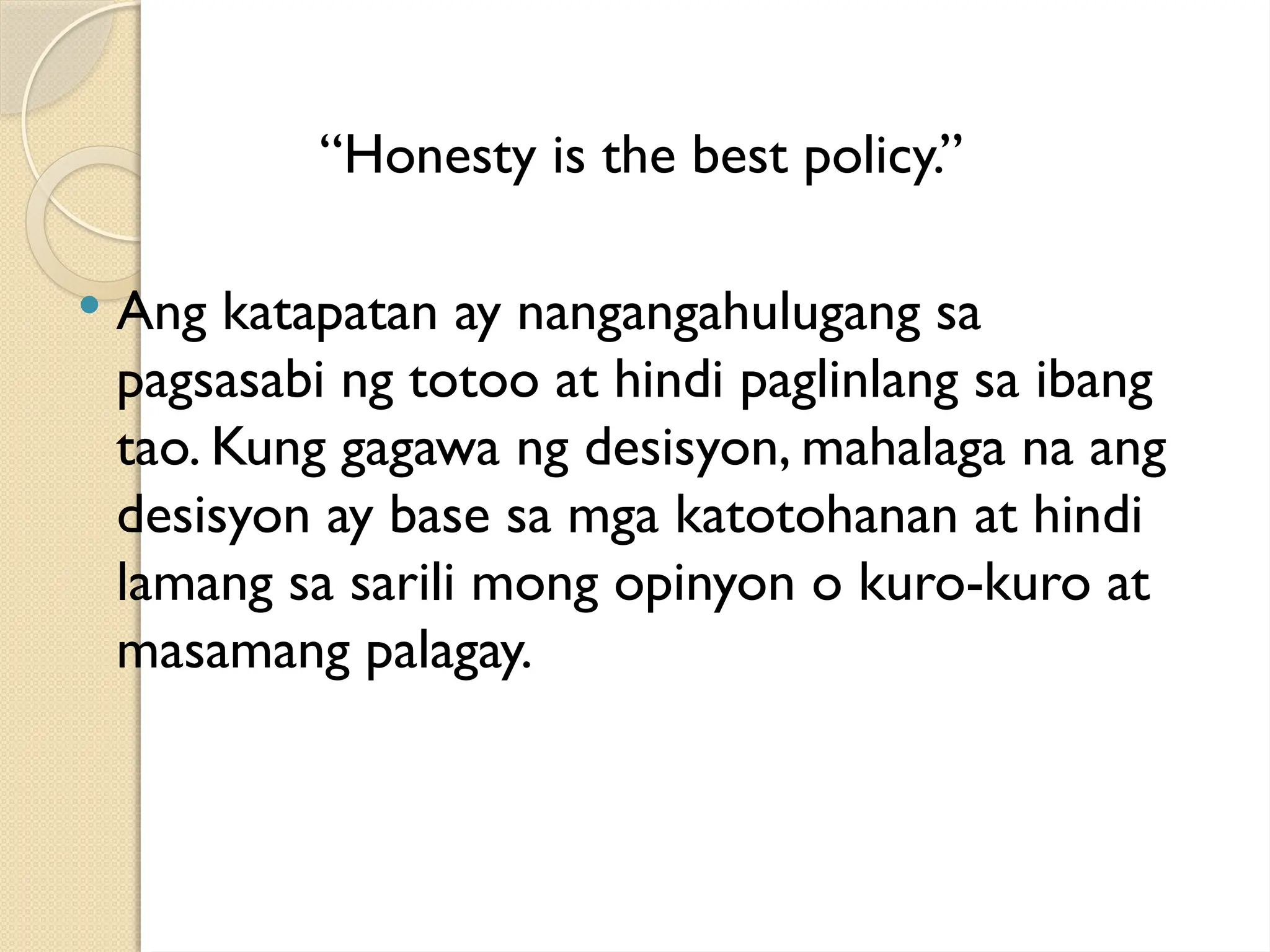 Katapatan sa salita at gawa ESP SA PAGPAPAKATAO | PPTX