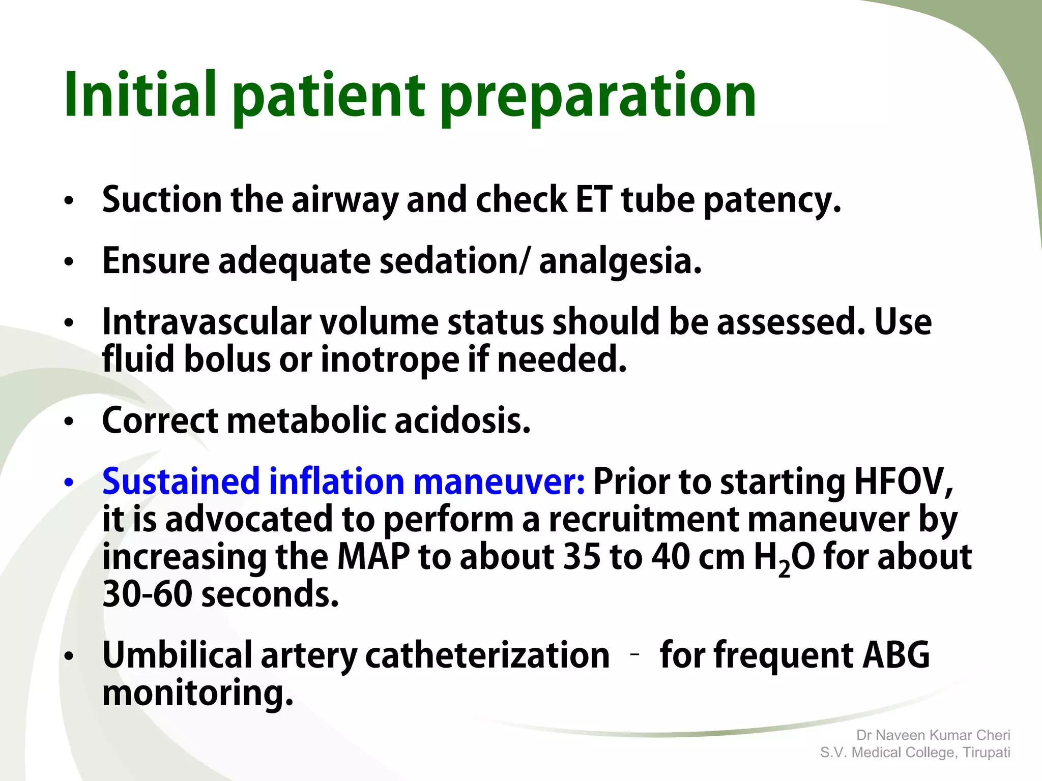 HFOV - High Frequency Oscillatory Ventilation | PDF