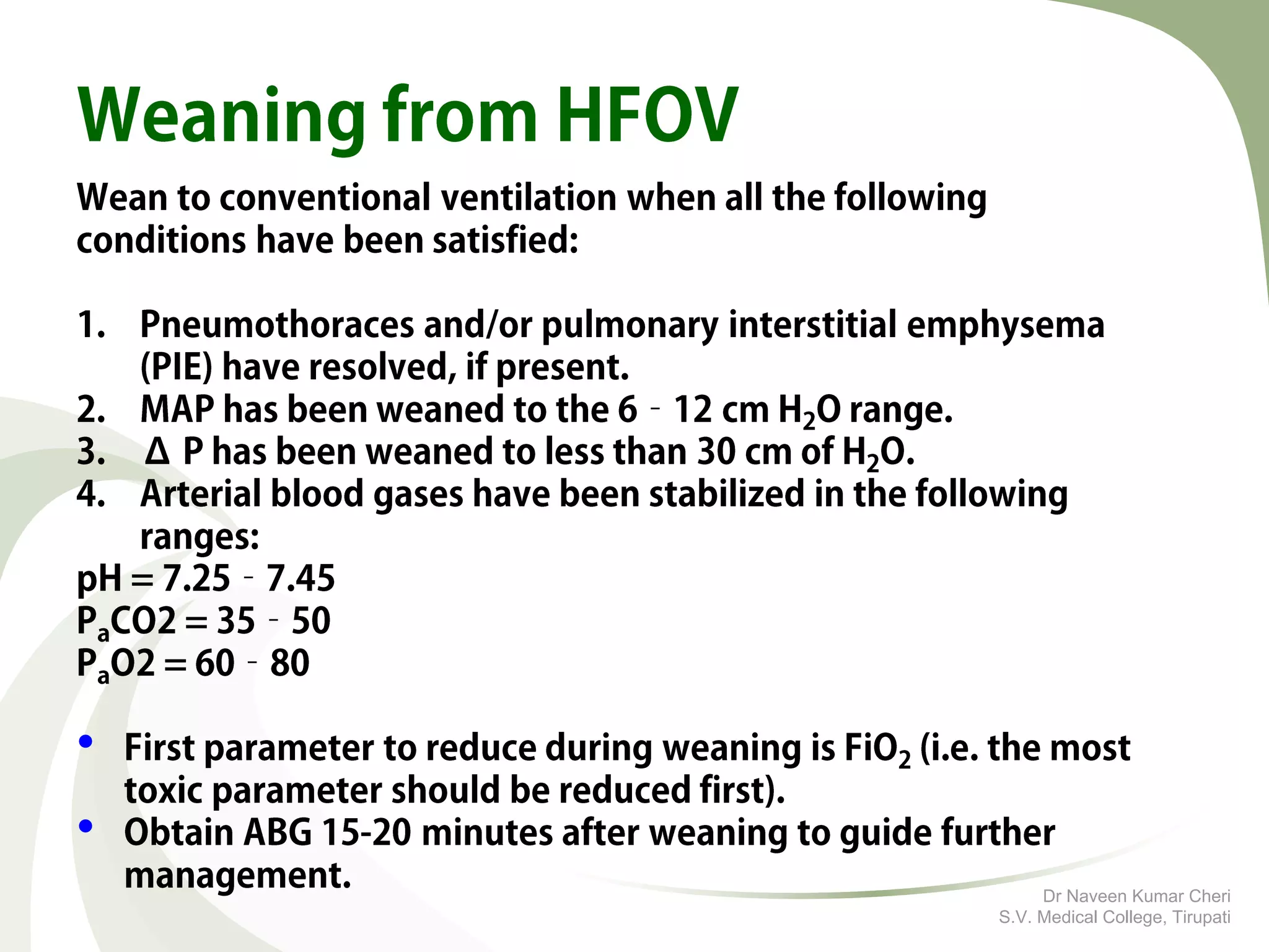 HFOV - High Frequency Oscillatory Ventilation | PDF