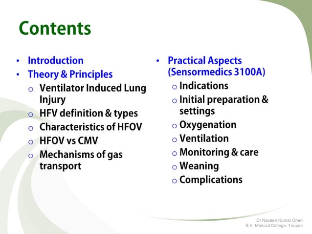 HFOV - High Frequency Oscillatory Ventilation | PDF | Lung and ...