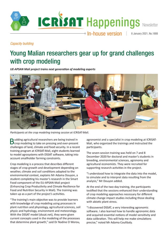 Young Malian researchers gear up for grand challenges with crop ...