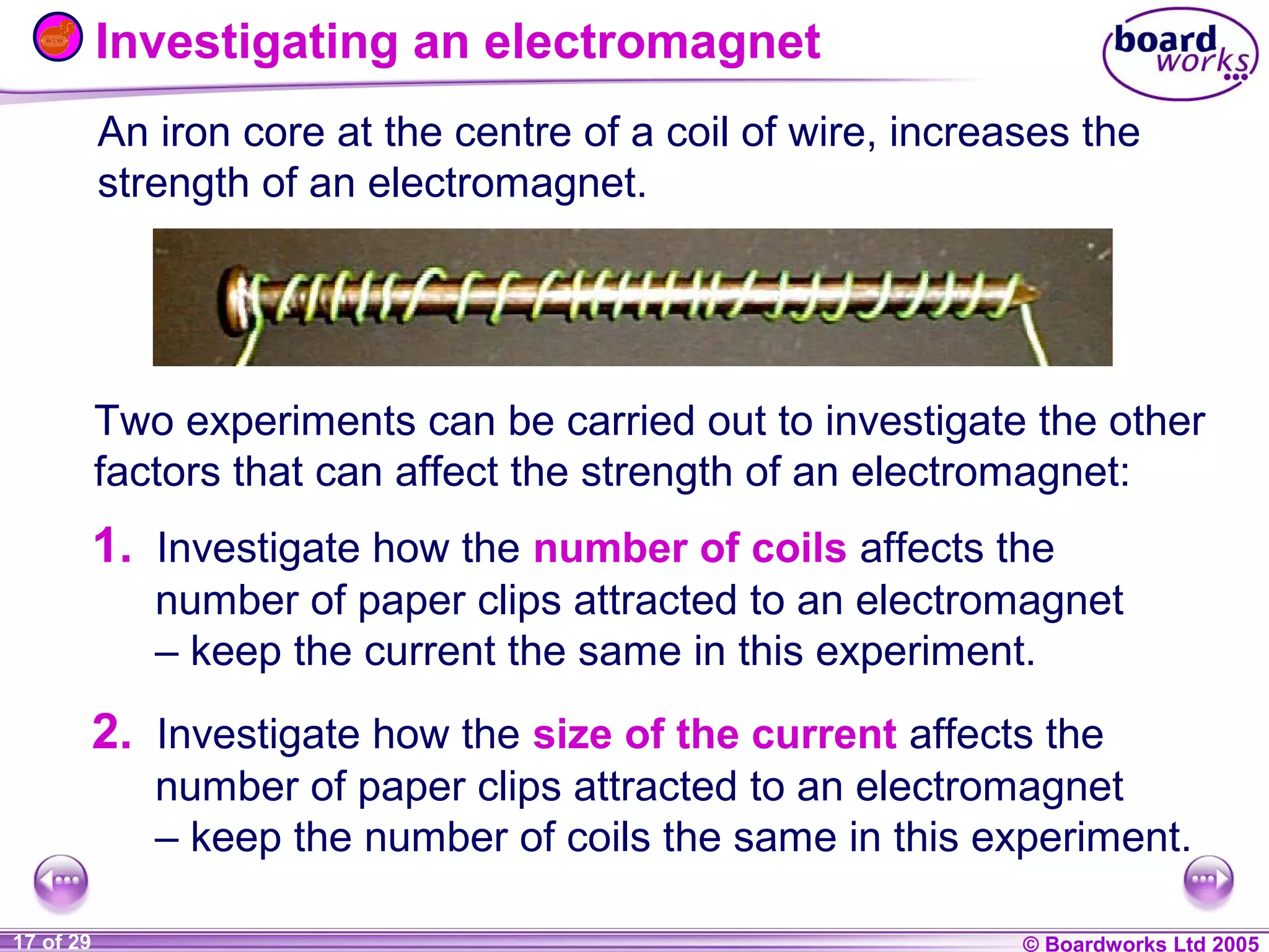 8 j magnets & electromagnets (boardworks) | PPT