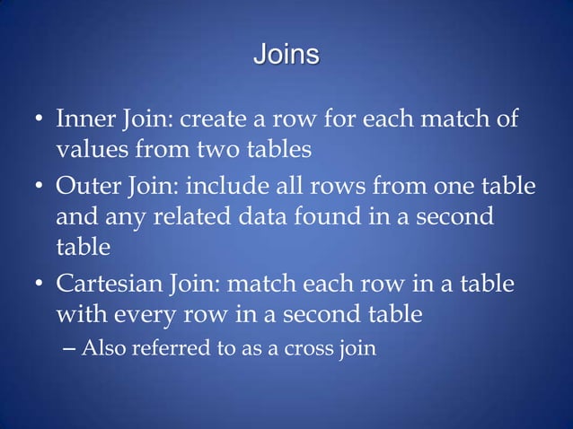 Joins | PPT