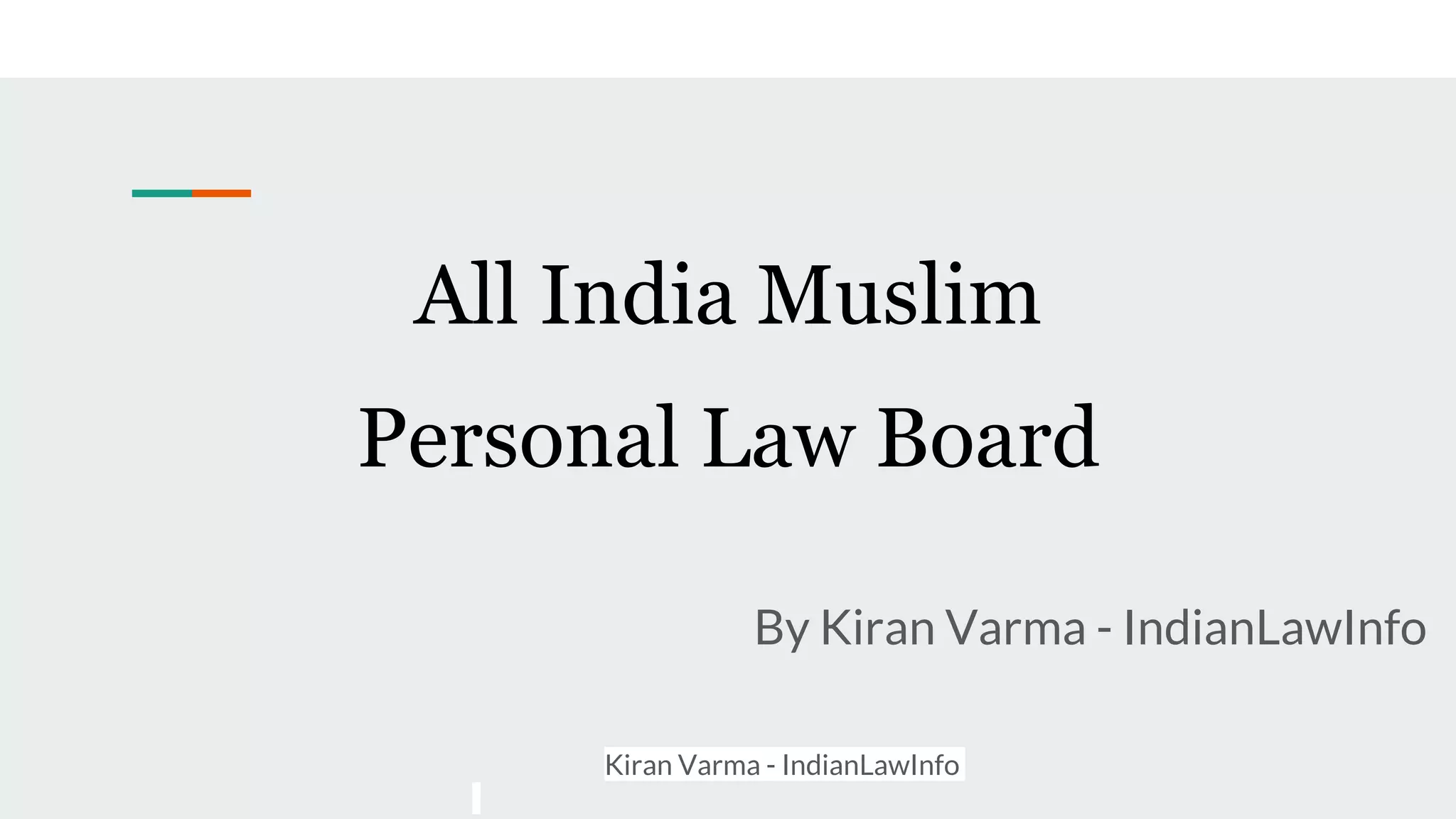 All india muslim personal law board | PPT
