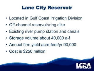 LCRA Lane City Reservoir Project, Karen Bondy | PPTX