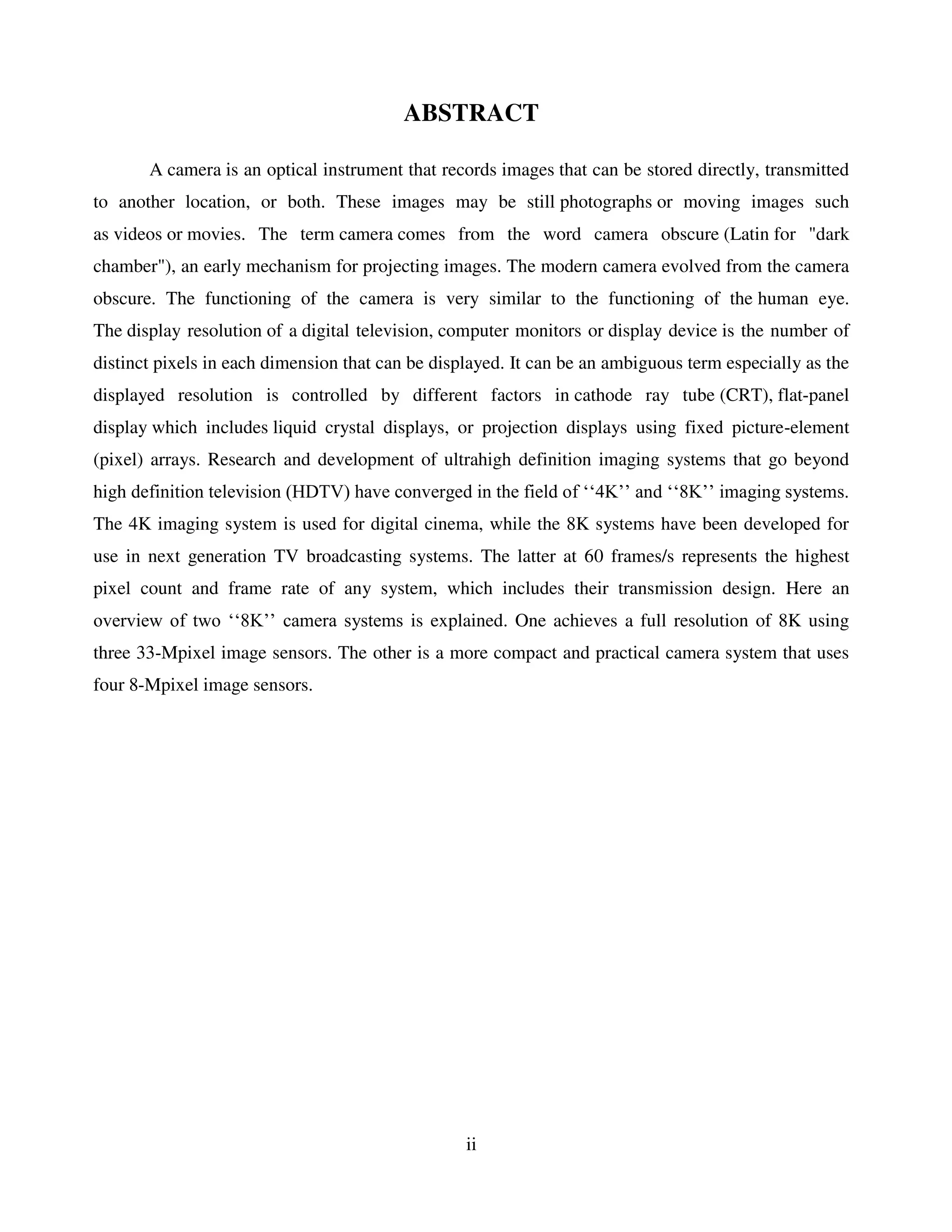 8 k extremely high resolution camera system | PDF