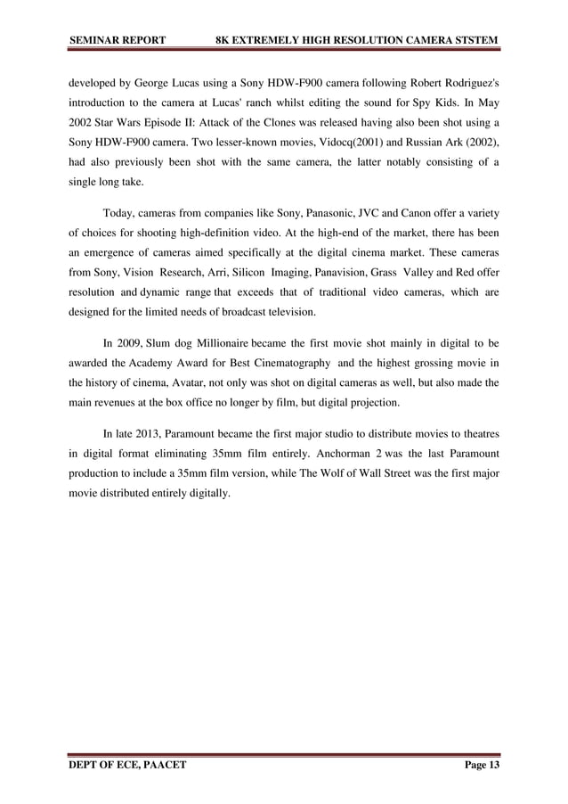 8 k extremely high resolution camera system | PDF