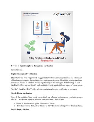 8 Key Employee Background Checks For Employers to Consider | PDF