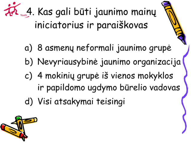 Ar gerai išmanai jaunimo mainus? | PPT