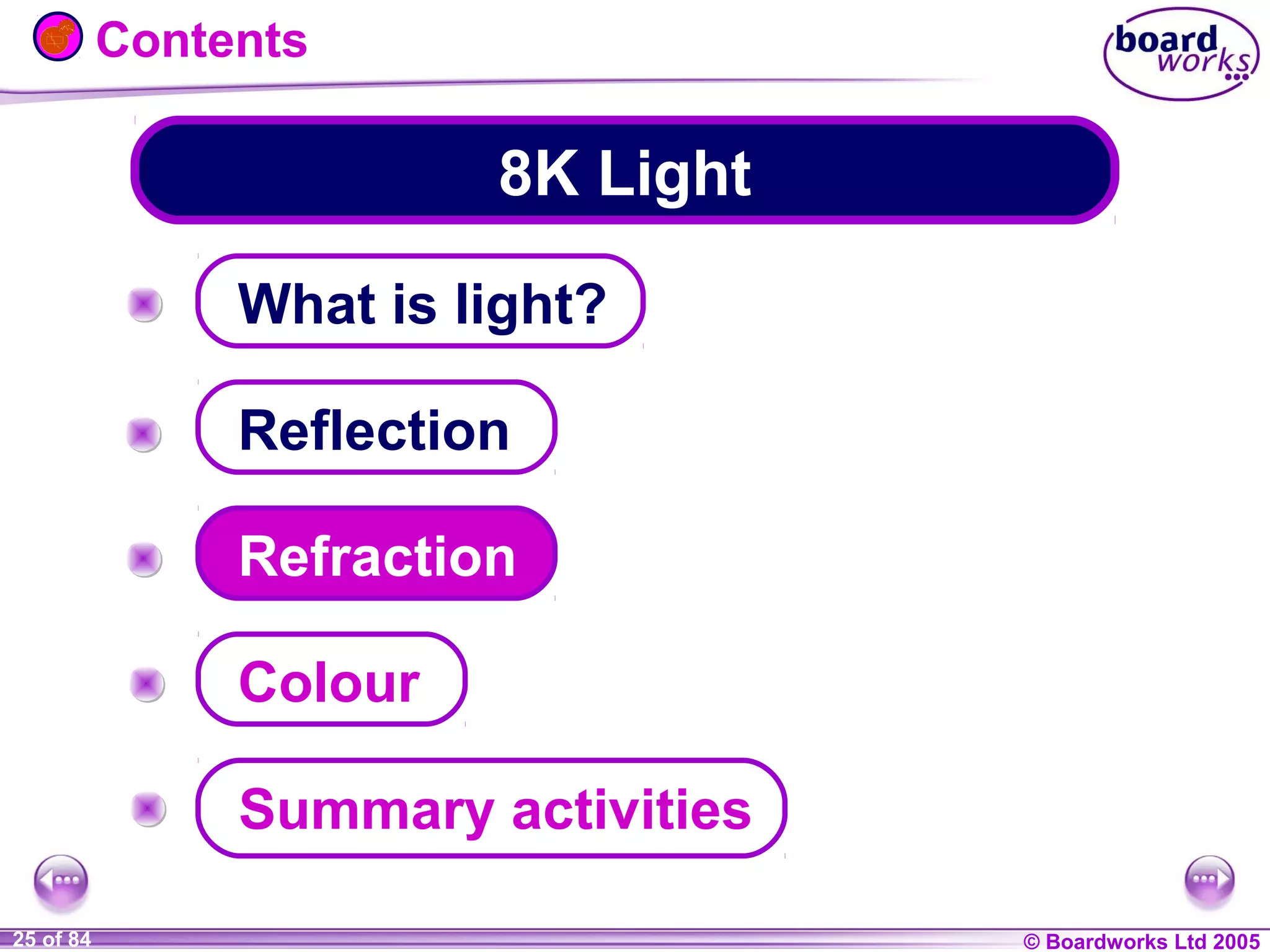 8 k light (boardworks) | PPT