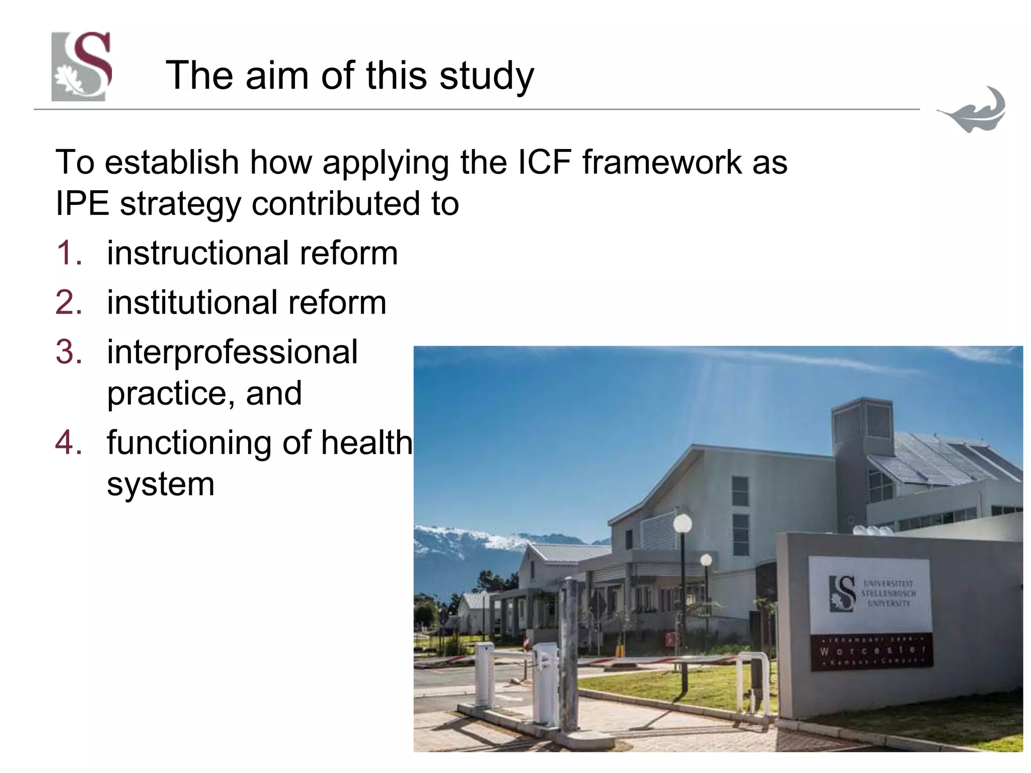 International Classification of Functioning, Disability and Health (ICF): An Interprofessional ...