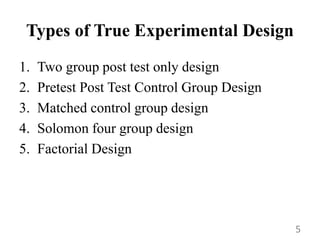 True experimental research design, by Aweke Shishigu | PPTX
