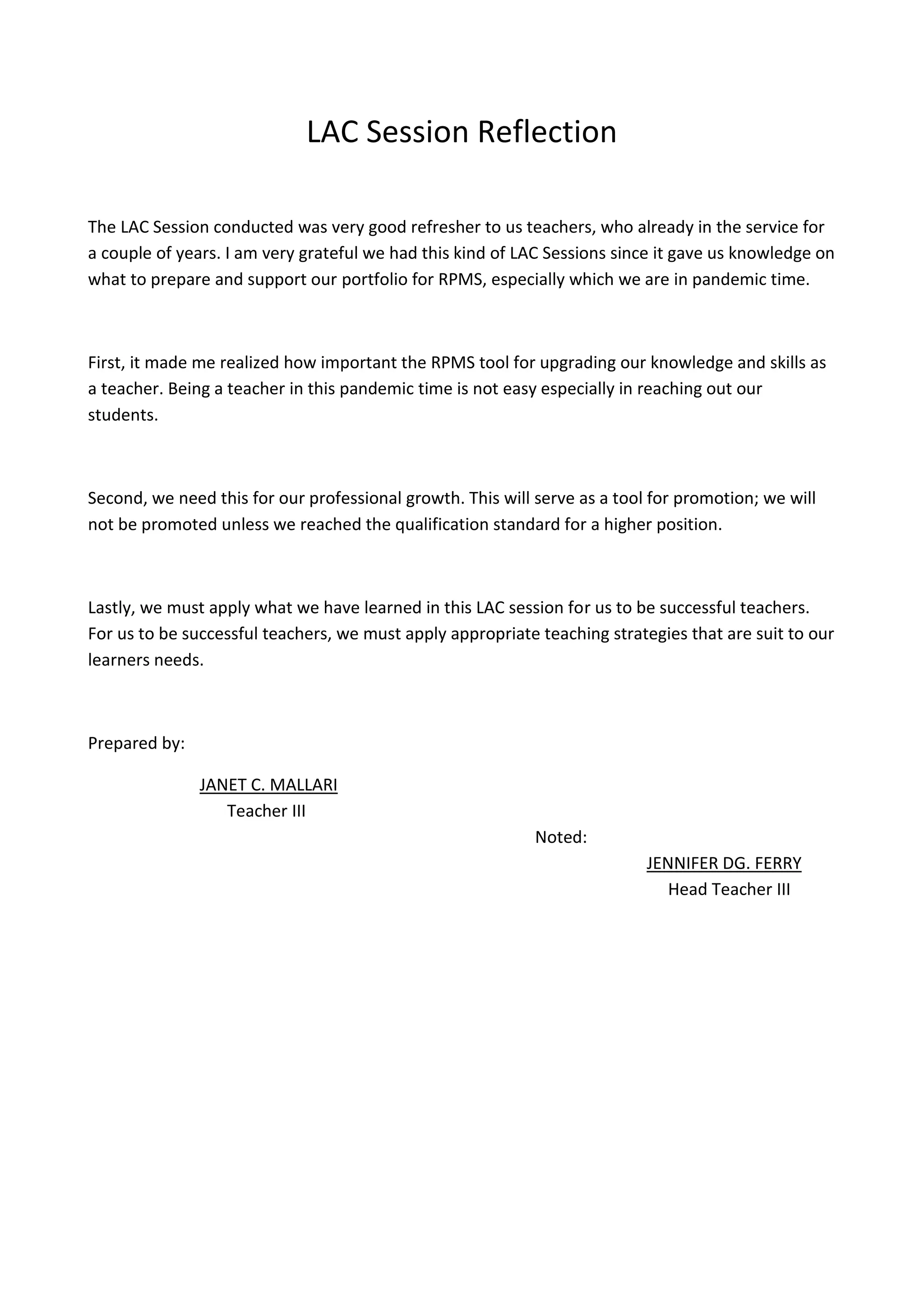 8 LAC Session Rflection.docx