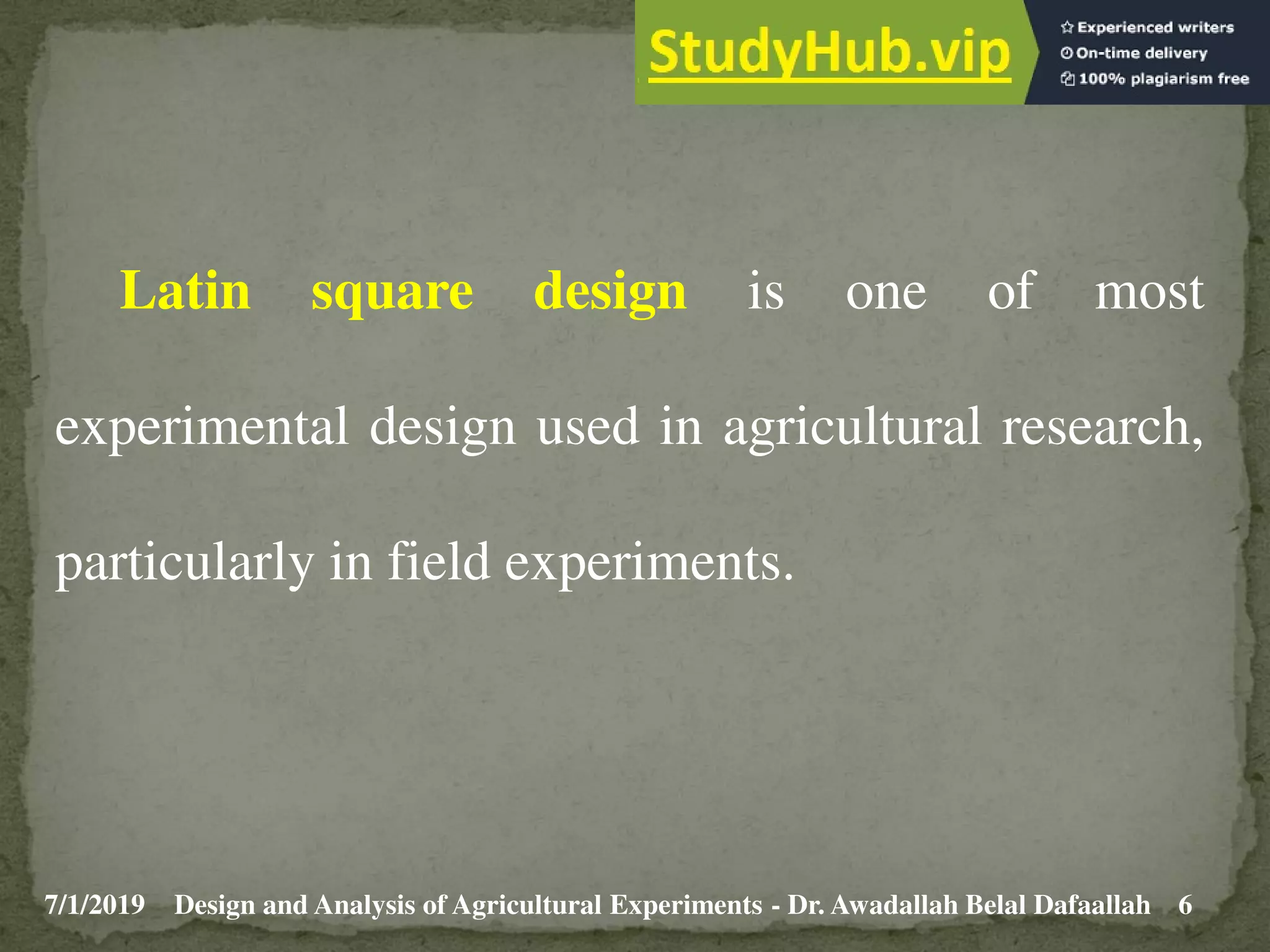 8 Latin Square Design (LSD) | PDF