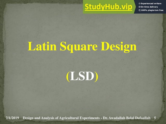8 Latin Square Design (LSD) | PDF