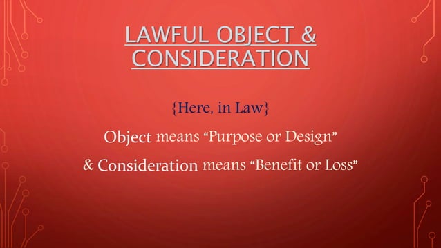 "Legality of Object & Consideration" (Chapter 8) - Business Law. | PPTX ...