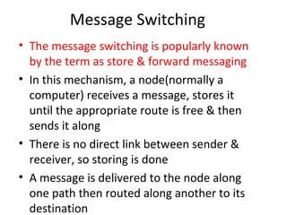 Topic: Virtual circuit & message switching | PPT
