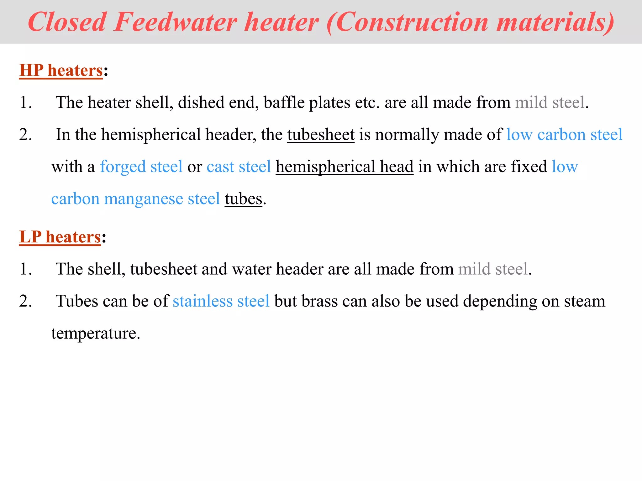 Feedwater heaters -construction | PPT