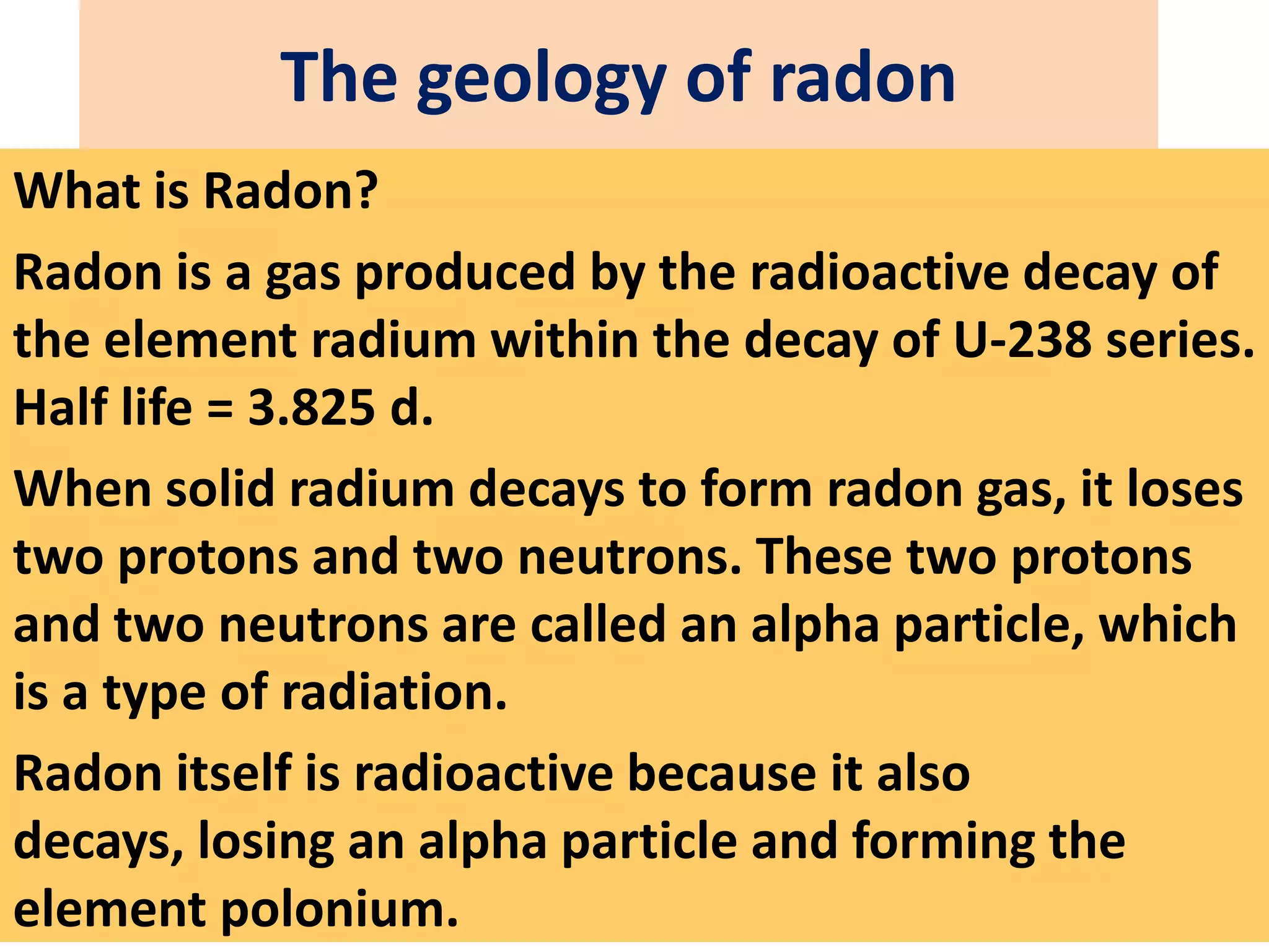 lecture note radon in geology | PPTX