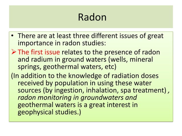 lecture note radon in geology | PPT