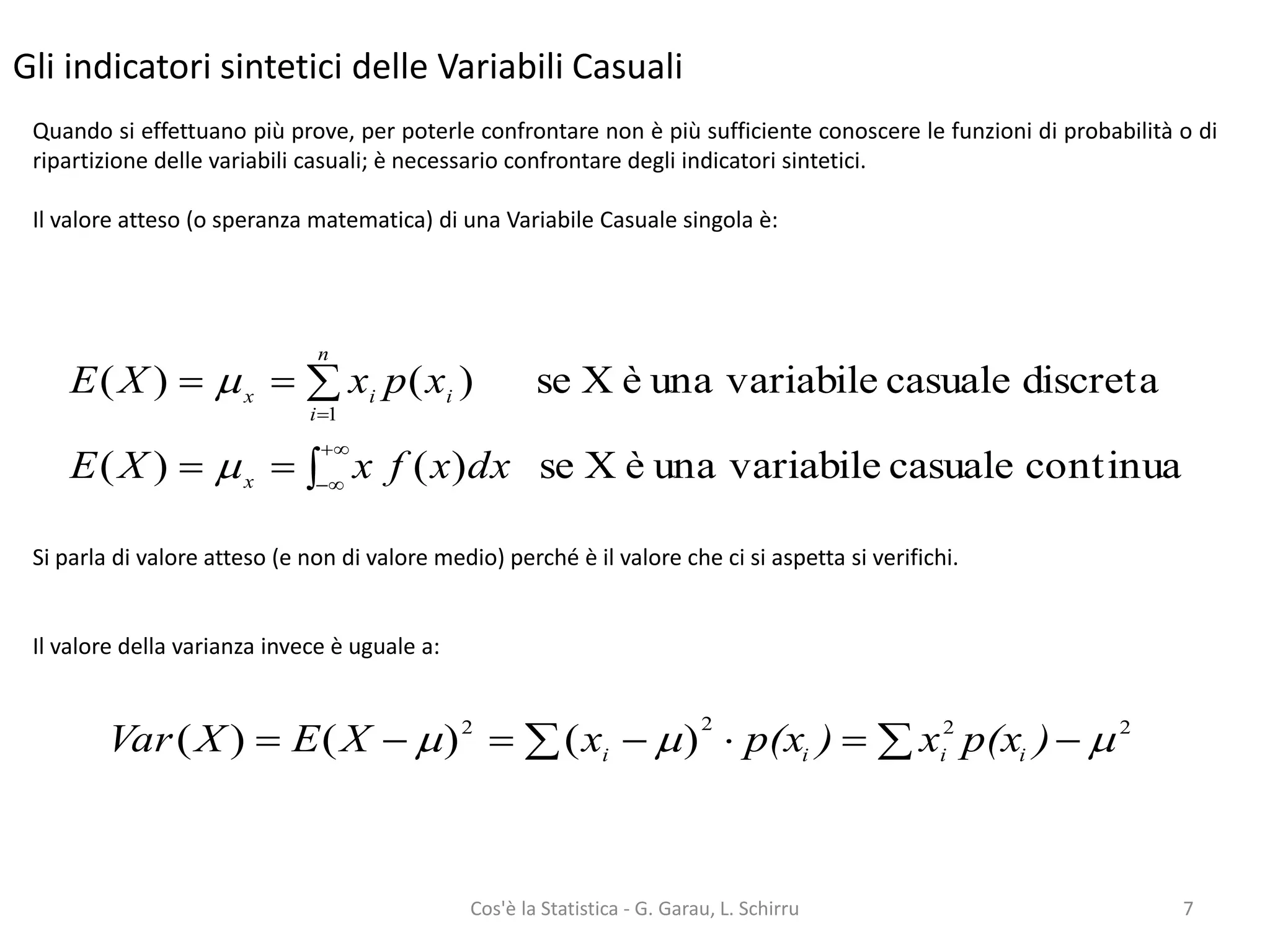 Le variabili casuali | PPTX